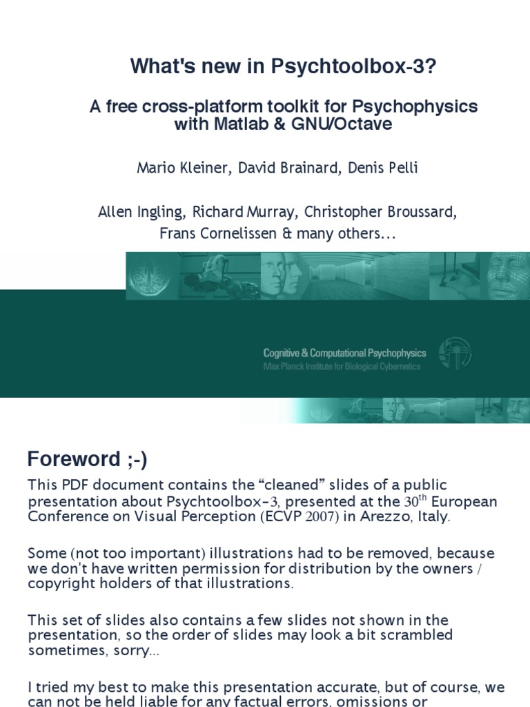Psychtoolbox 3 Pdf Stereoscopy Graphics Processing Unit 