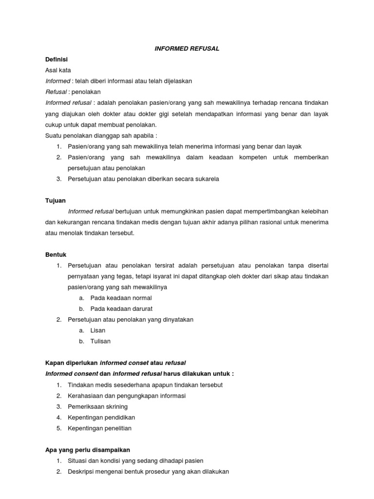 Informed Refusal | PDF