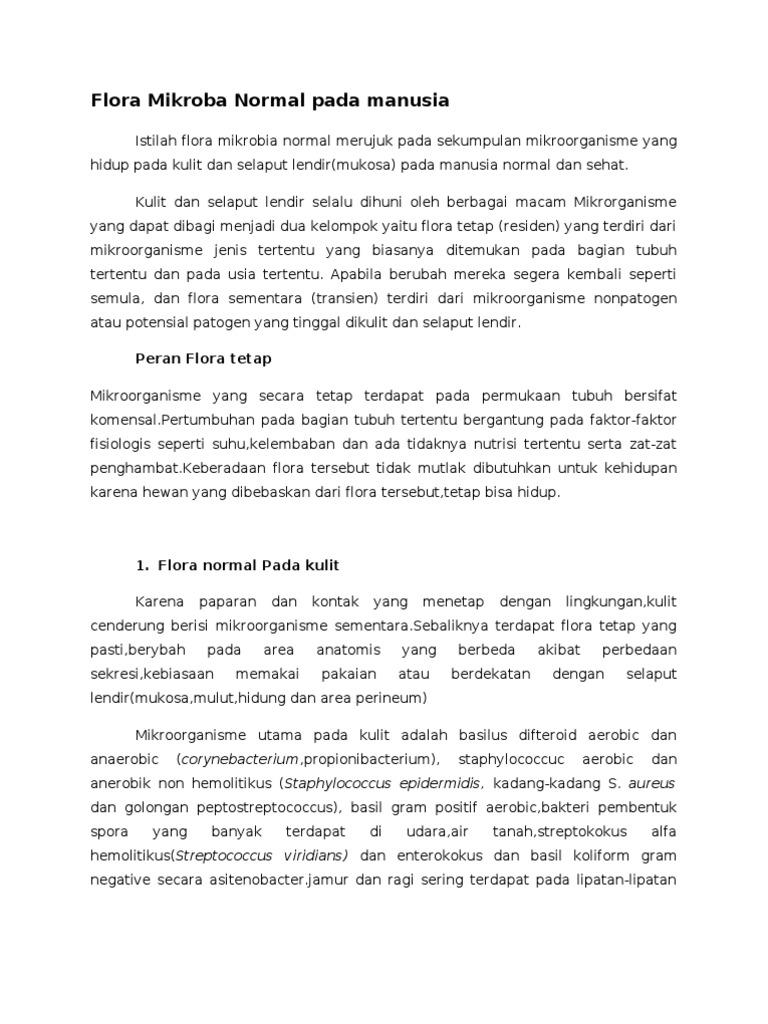 Flora Mikroba Normal Pada Manusia-Done | PDF