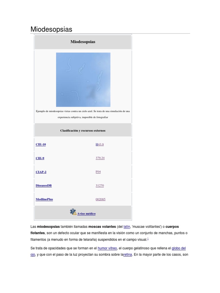 Miodesopsias | PDF | Sentidos | Oftalmología