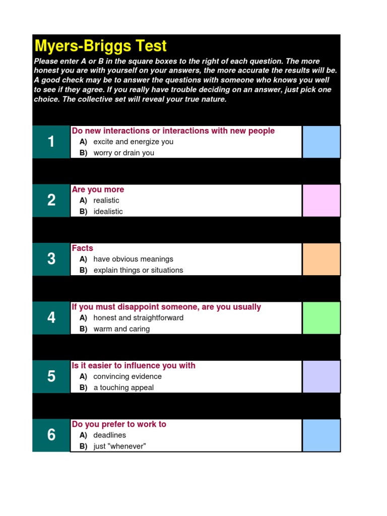 Free Myers Briggs Test | PDF | Psychology | Psychological Theories