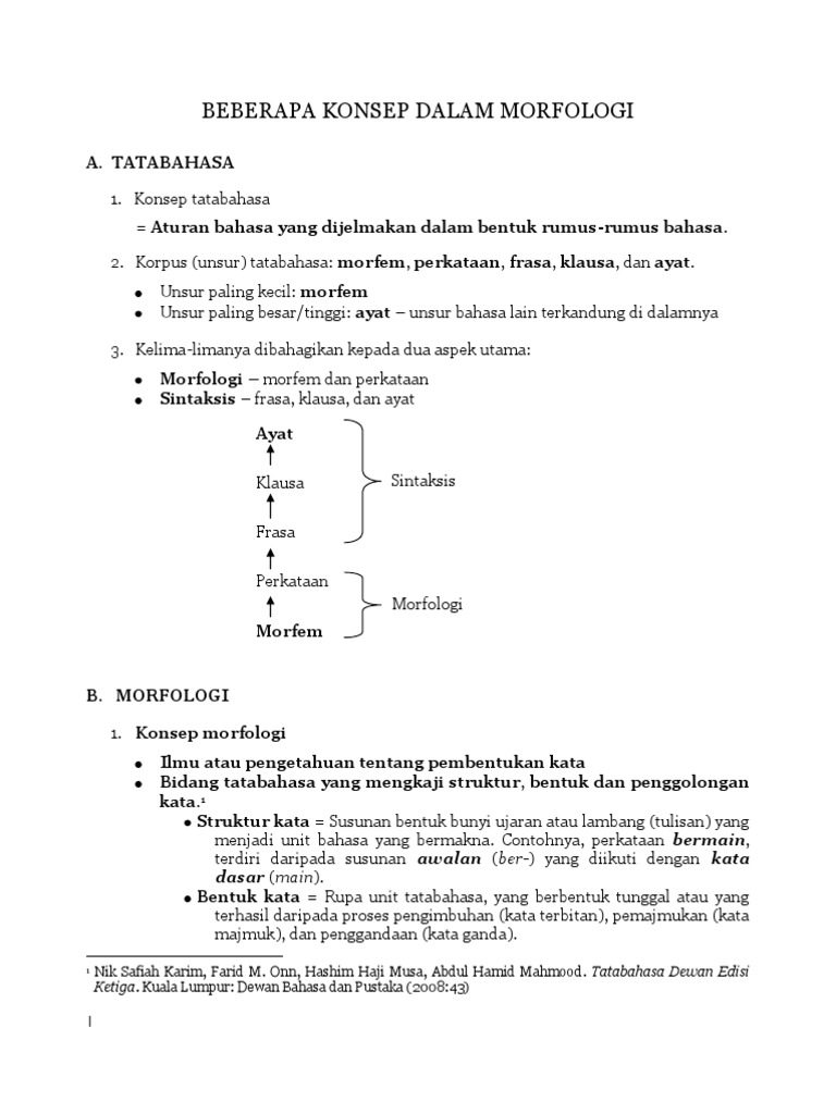 Beberapa Konsep Dalam Morfologi | PDF