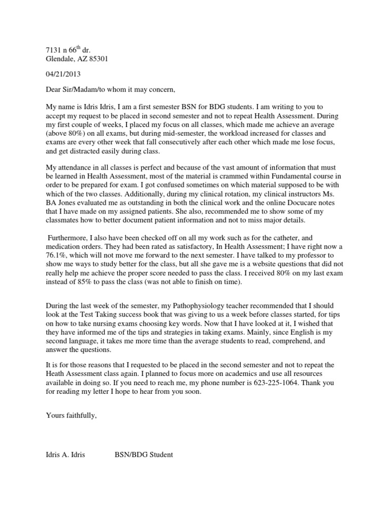 Appeal Letter | Quality Of Life | Test (Assessment)