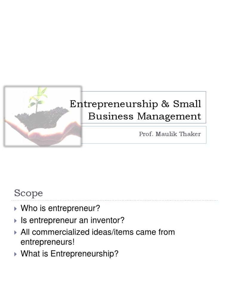 Essential Guide to Entrepreneurship & Small Business Management | PDF ...