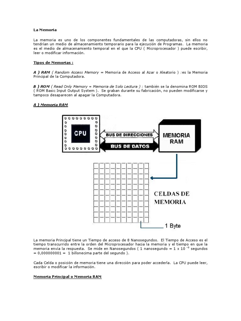 Memoria | Memoria de sólo lectura | Caché (Computación)