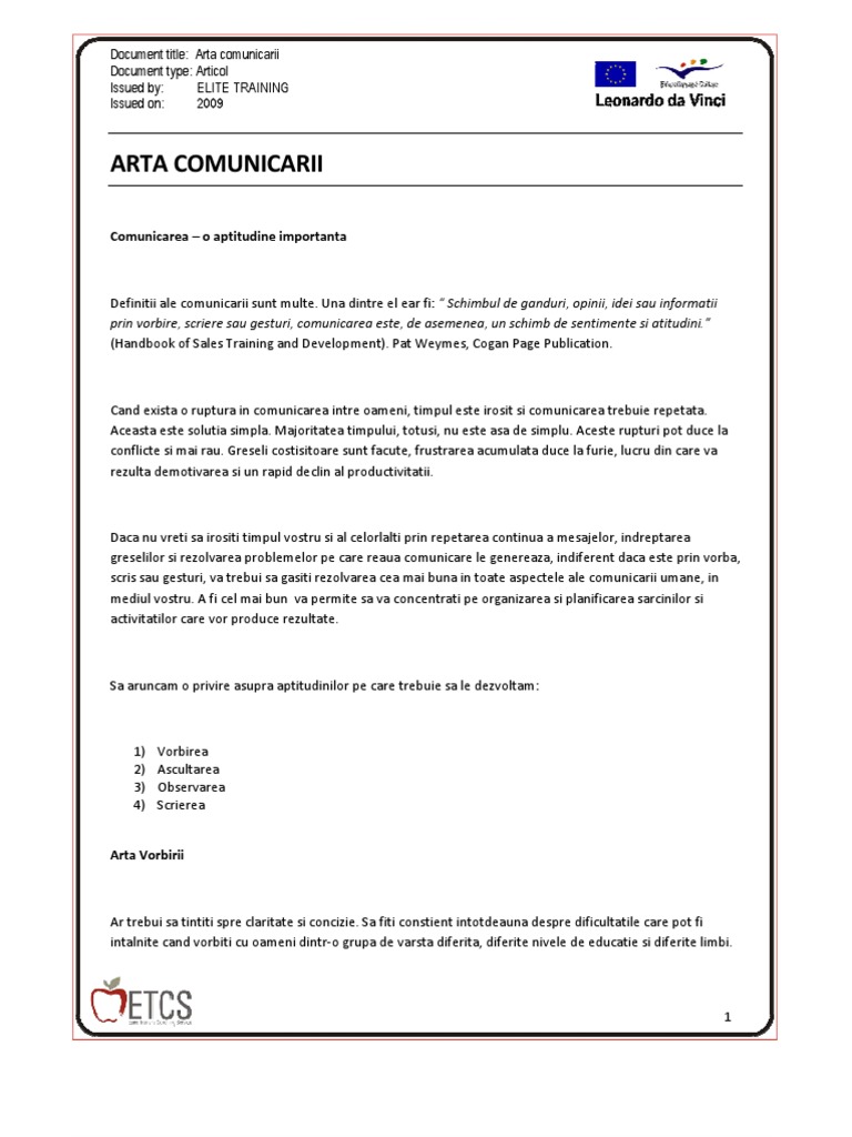 Arta Comunicarii | PDF