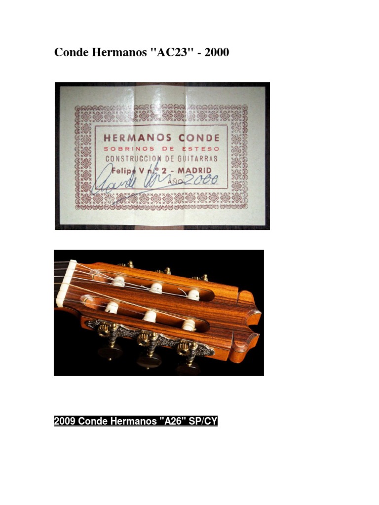 Conde Hermanos Guitarras | PDF | Guitars | Irish Musical Instruments