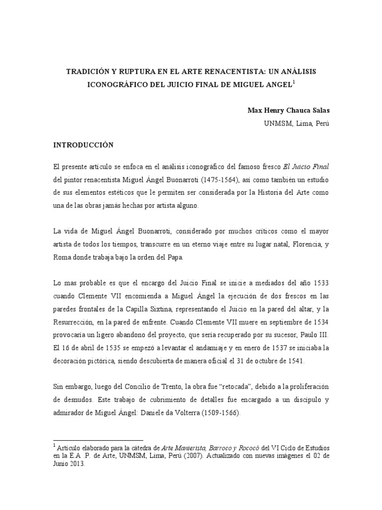 Analisis Iconográfico Del Juicio Final - Max Henry Chauca Salas | PDF ...