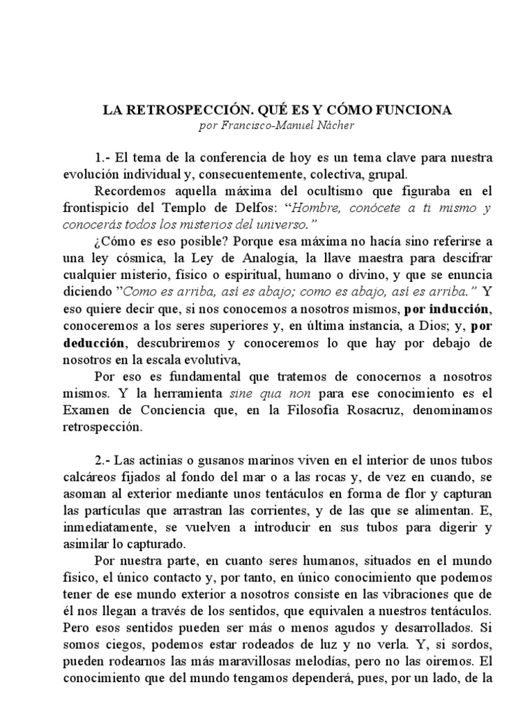 Nacher Francisco - La Retrospeccion | PDF | Razón | Amor