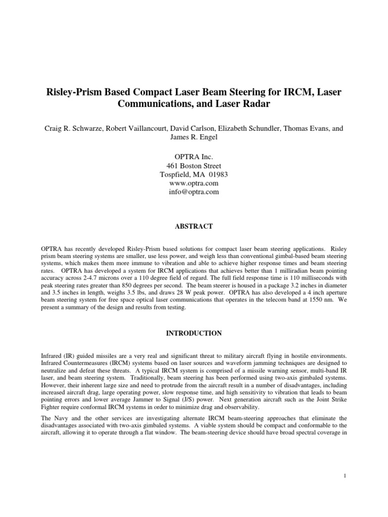 Proc SPIE - Optra Paper | PDF | Prism | Dispersion (Optics)