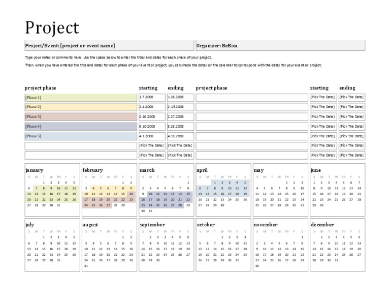 2008 Event Schedule Planner | PDF