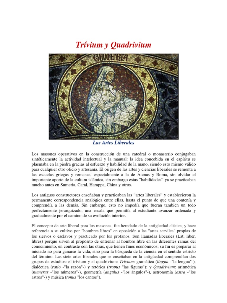 Trivium y Quadrivium PDF | PDF | Educación en artes liberales | Dialéctico