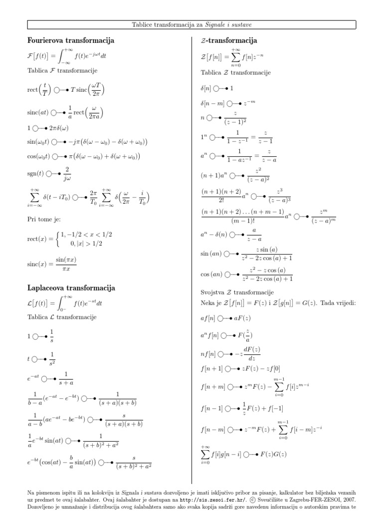 Furierova Transformacija | PDF