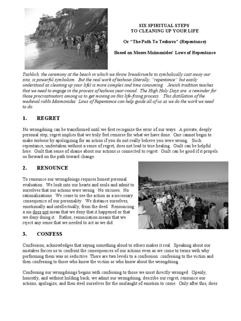 Teshuva Steps | PDF | Repentance | Guilt (Emotion)