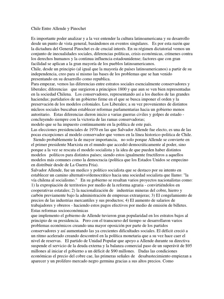 Chile Entre Allende y Pinochet | PDF | Augusto Pinochet | Chile