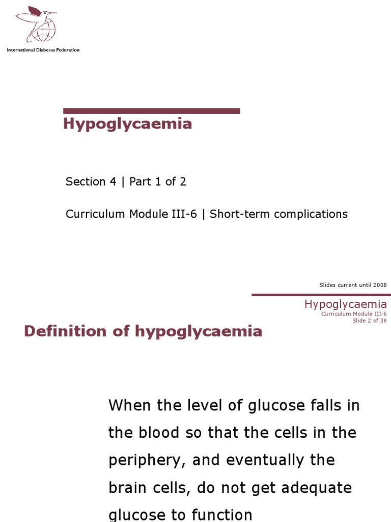 4 1 Hypoglycemia | PDF | Hypoglycemia | Diabetes Mellitus