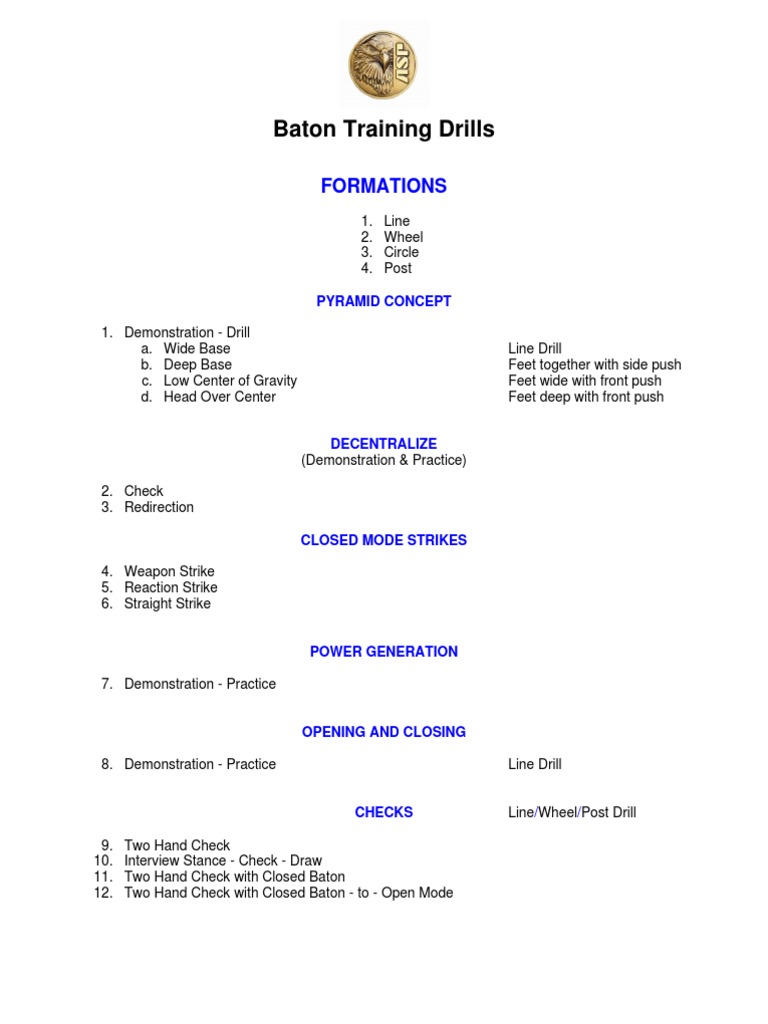 Training Drills - Baton | PDF | Sports | Leisure