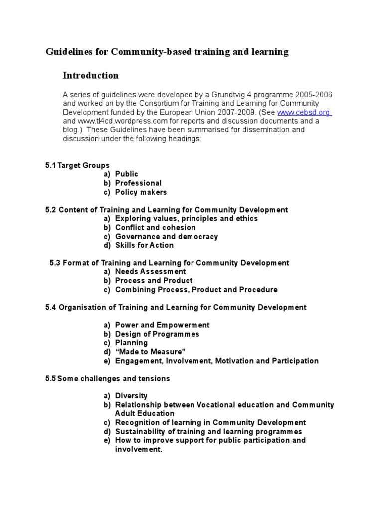 Guidelines For Community | PDF | Community Development | Community