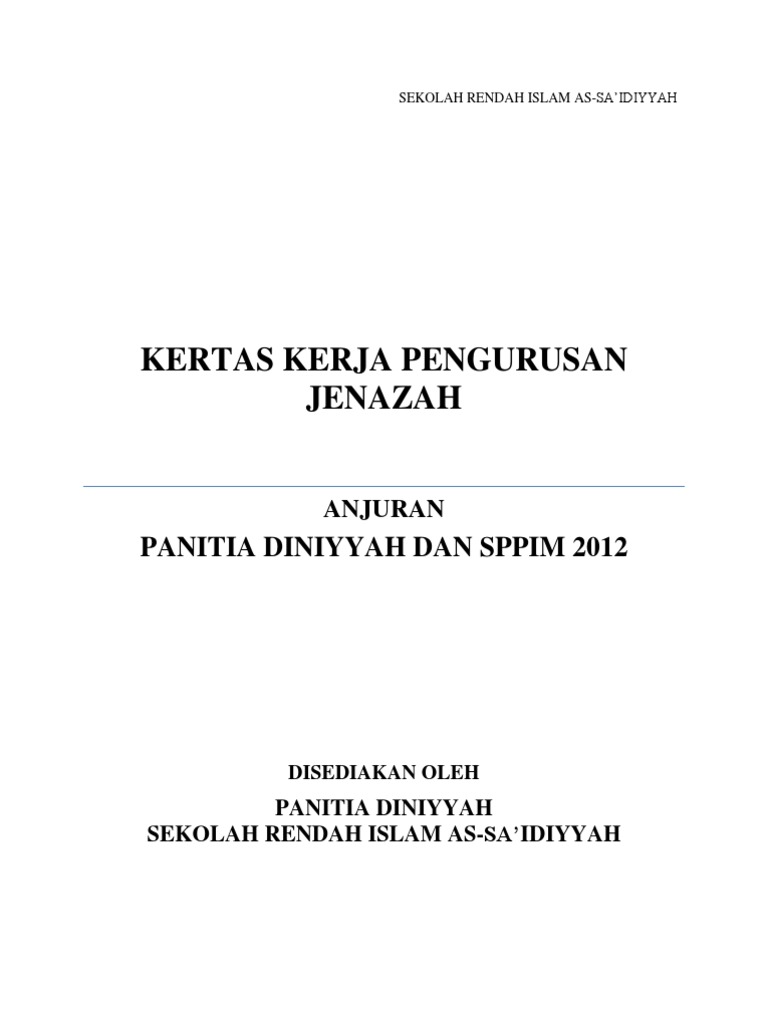 Kertas Kerja Pengurusan Jenazah | PDF