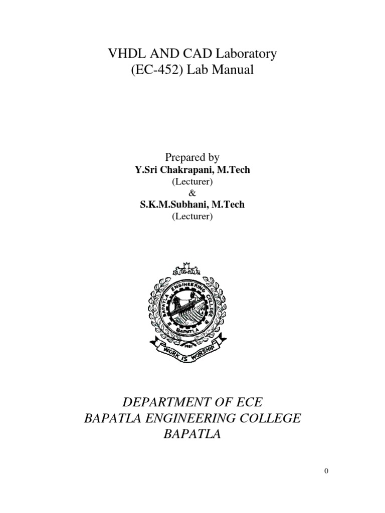 VHDL Lab Manual | PDF