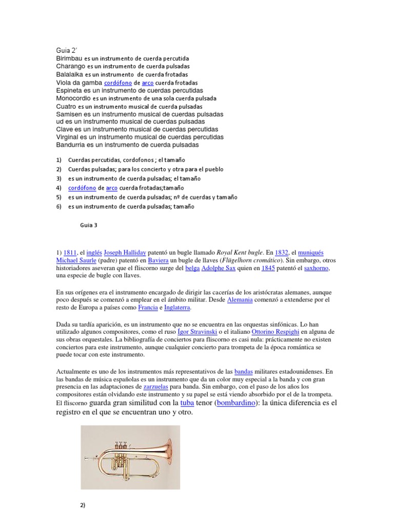 Guia 2 | PDF | Instrumentos de latón | Hornbostel Sachs