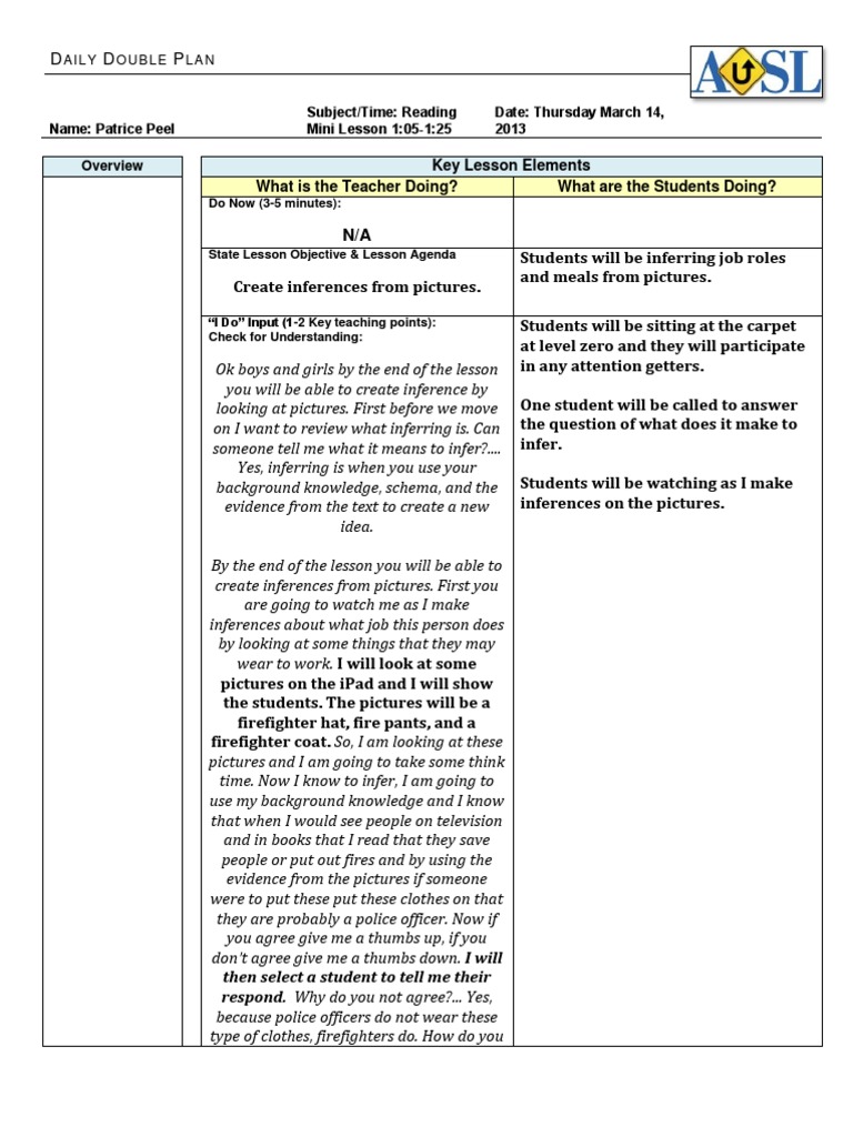 Reading Mini Lesson Spring 2013 | PDF | Understanding | Learning