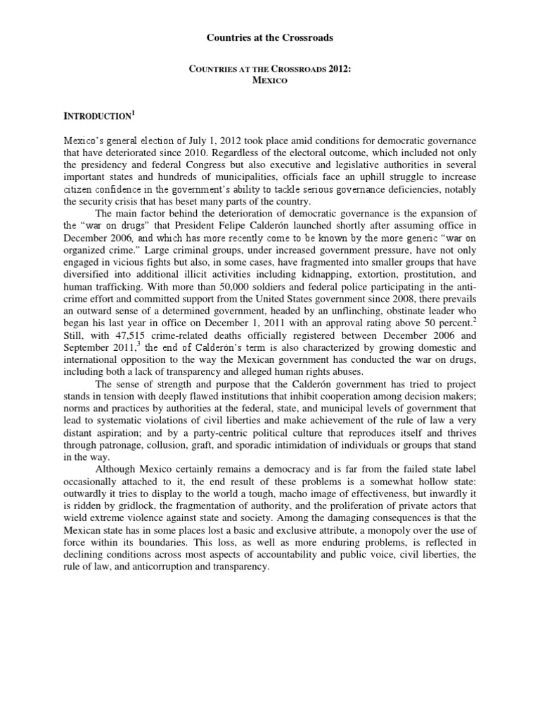 2012 - Freedom House Mexico Report | PDF | Institutional Revolutionary ...