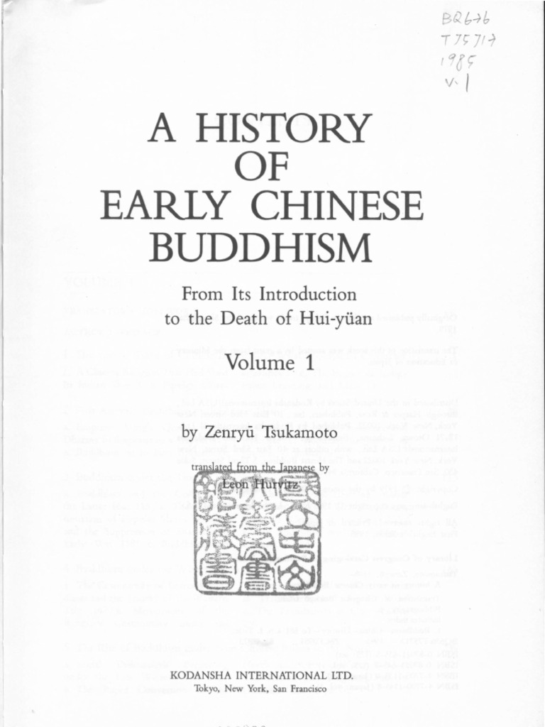 Tsukamoto Zenryu CH 1 A History of Early Chinese Buddhism | PDF ...
