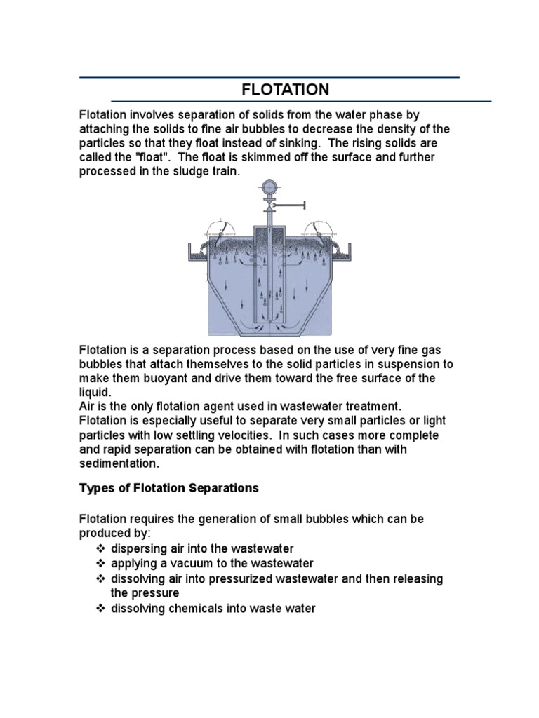 Flotation: Types of Flotation Separations | PDF | Science & Mathematics