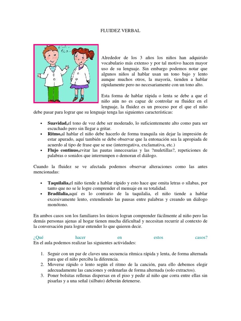 Fluidez Verbal | PDF | Ritmo | Comunicación
