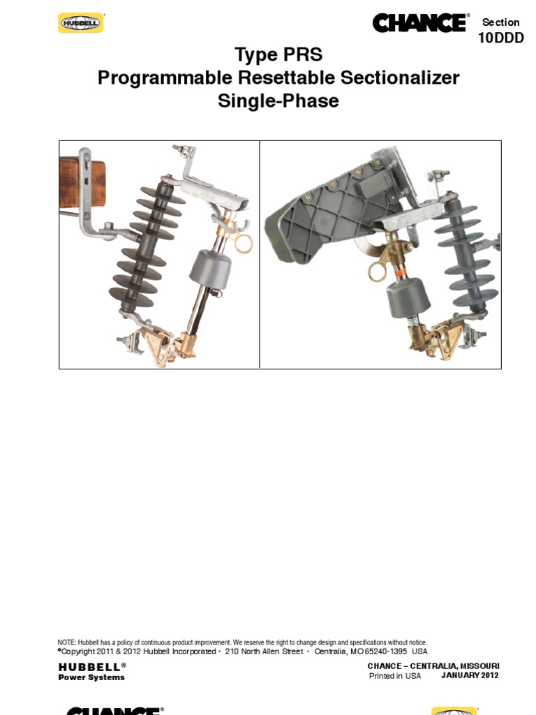 Type PRS Programmable Resettable Sectionalizer Single-Phase: Section ...