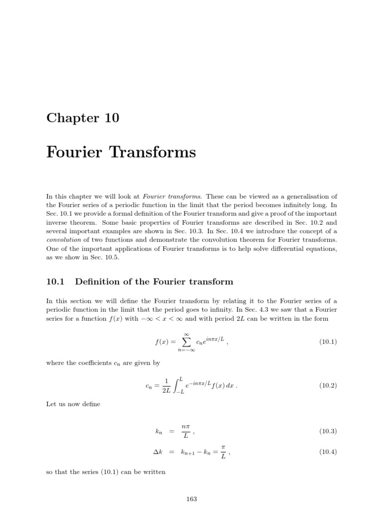 An Introduction to Fourier Transforms: Defining the Transform ...