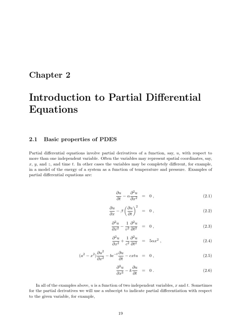 Introduction To Partial Differential Equations: 2.1 Basic Properties of ...