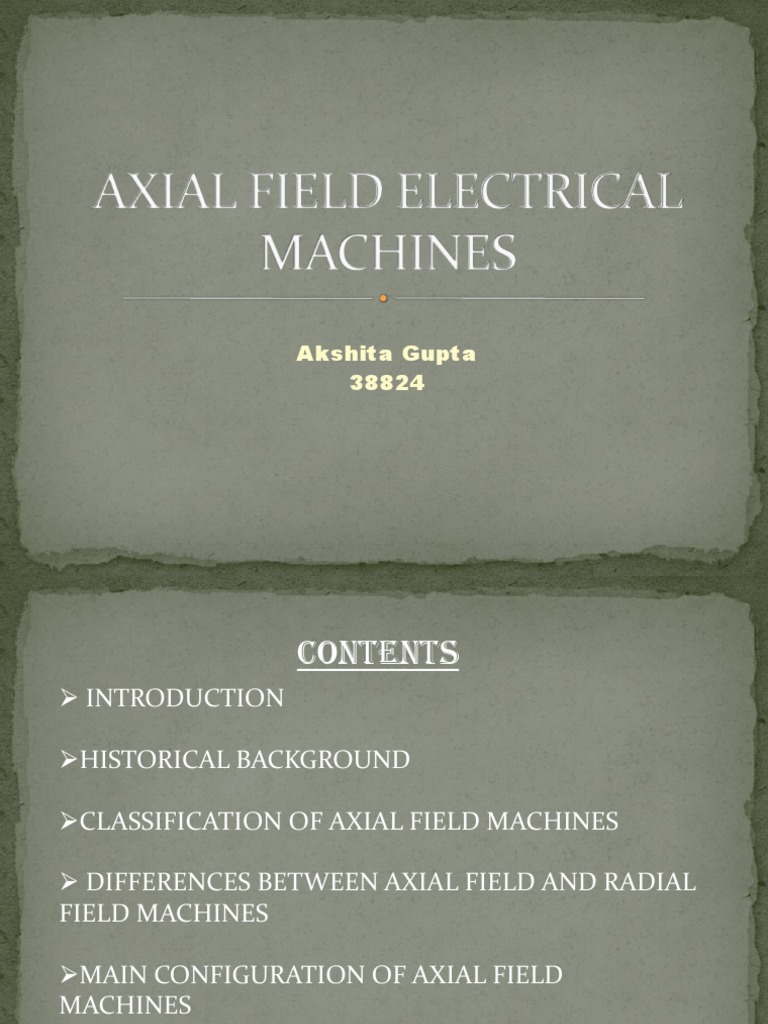 Overview of Axial Field Machines | PDF | Electric Generator ...