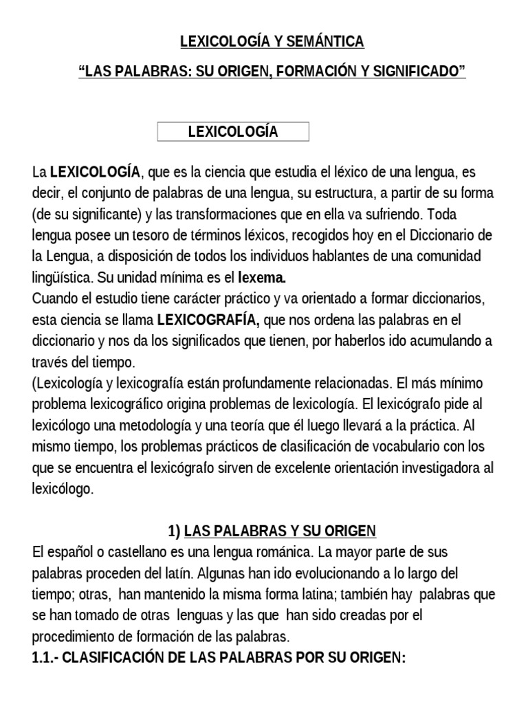 LEXICOLOGÍA | PDF | Diccionario | Lexicología