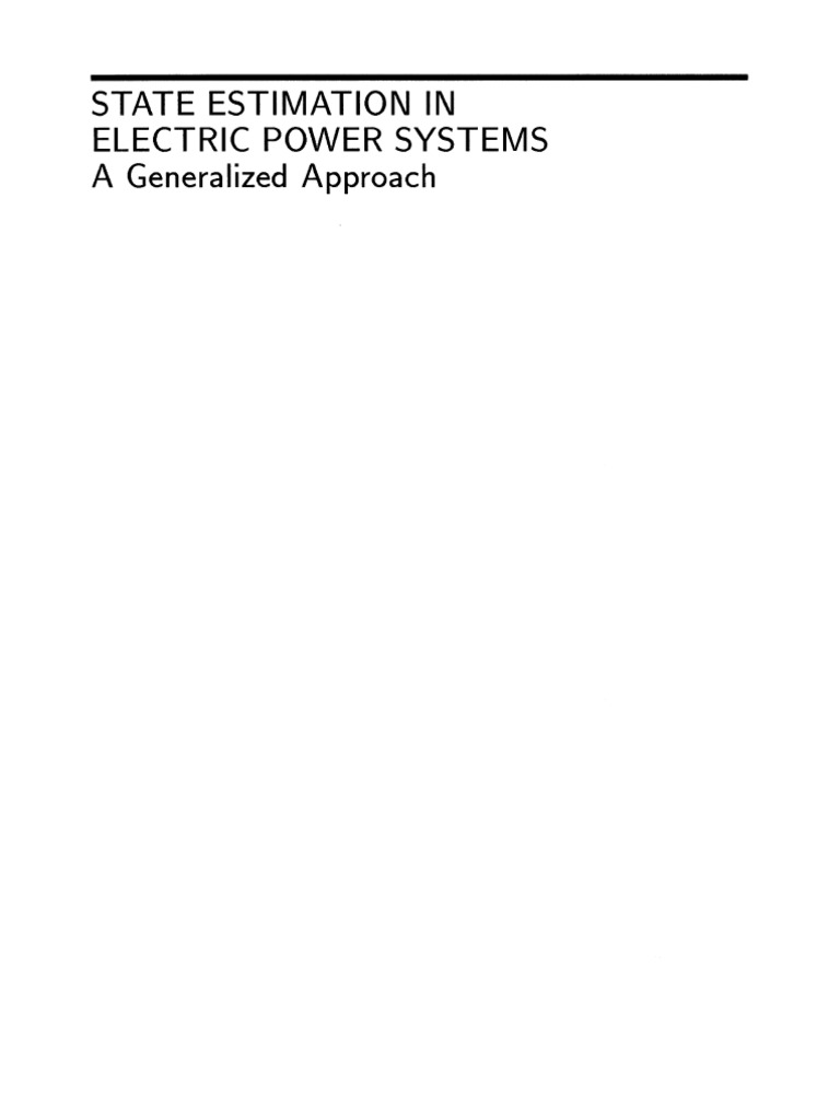 State Estimation In Electric Power Systems Pdf Matrix Mathematics Errors And Residuals
