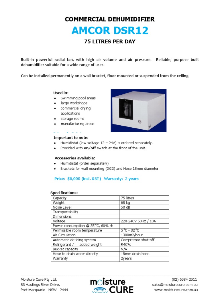 Amcor DSR12 Spec Sheet | PDF