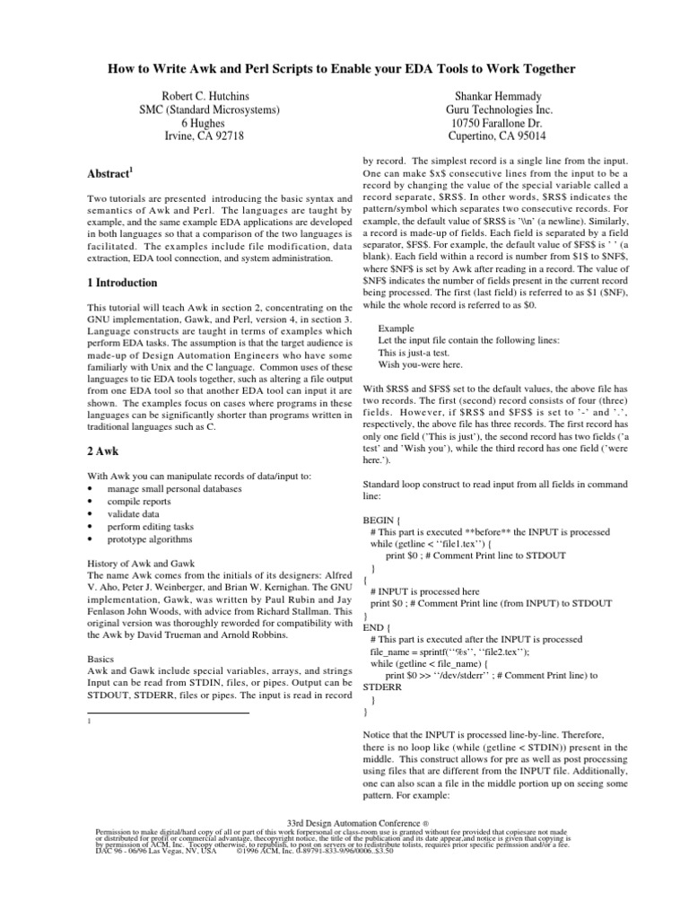 Perl Scripts For Eda Tools | PDF | Command Line Interface | C (Programming Language)