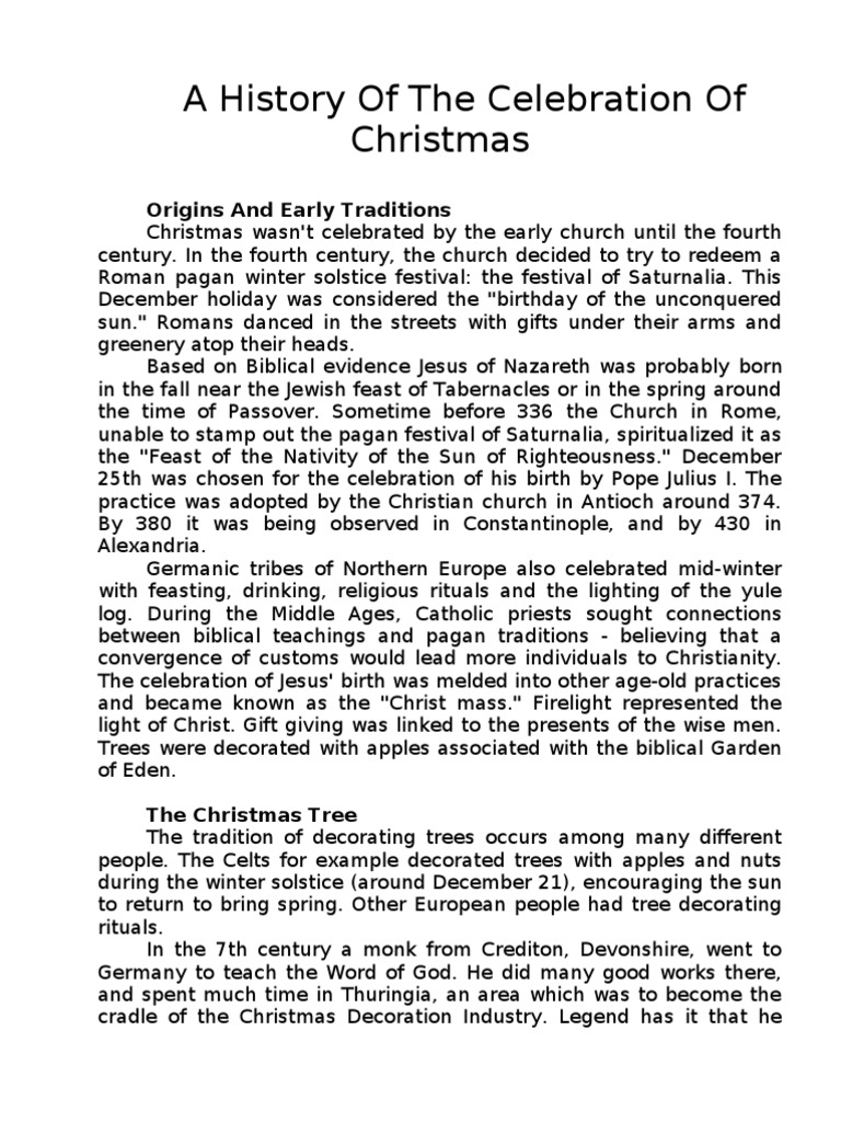 A History of The Celebration of Christmas | PDF | Santa Claus | Christmas
