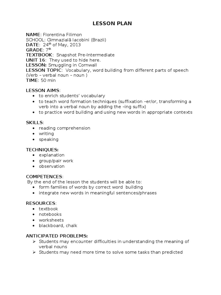 Smuggling in Cornwall - Lesson Plan Snapshot | PDF | Part Of Speech ...