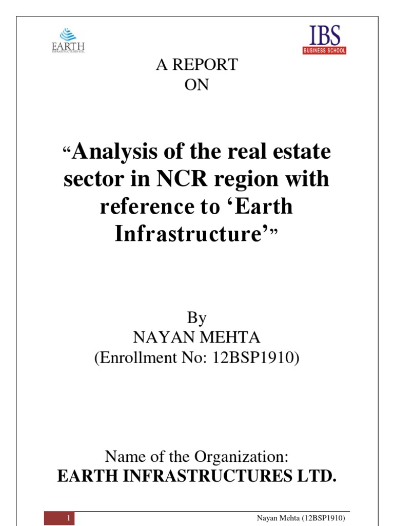 Analysis of The Real Estate Sector in NCR Region With Reference To ...