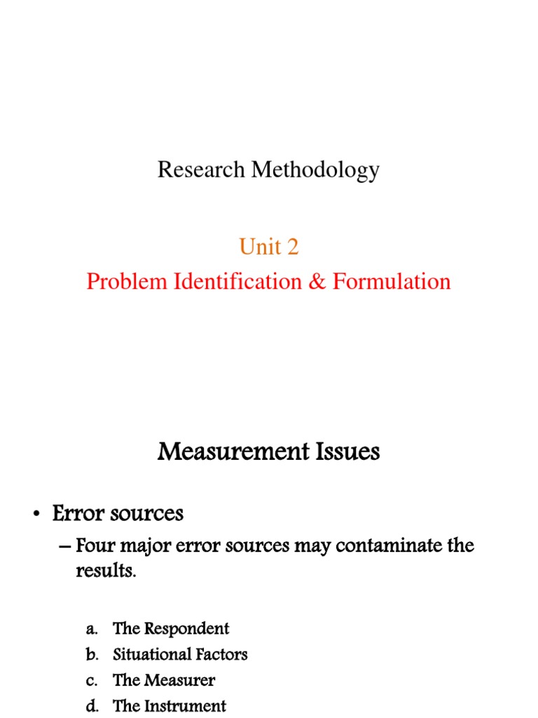 Research Methodology - Problem Identification & Formulation | PDF | Type I And Type Ii Errors ...