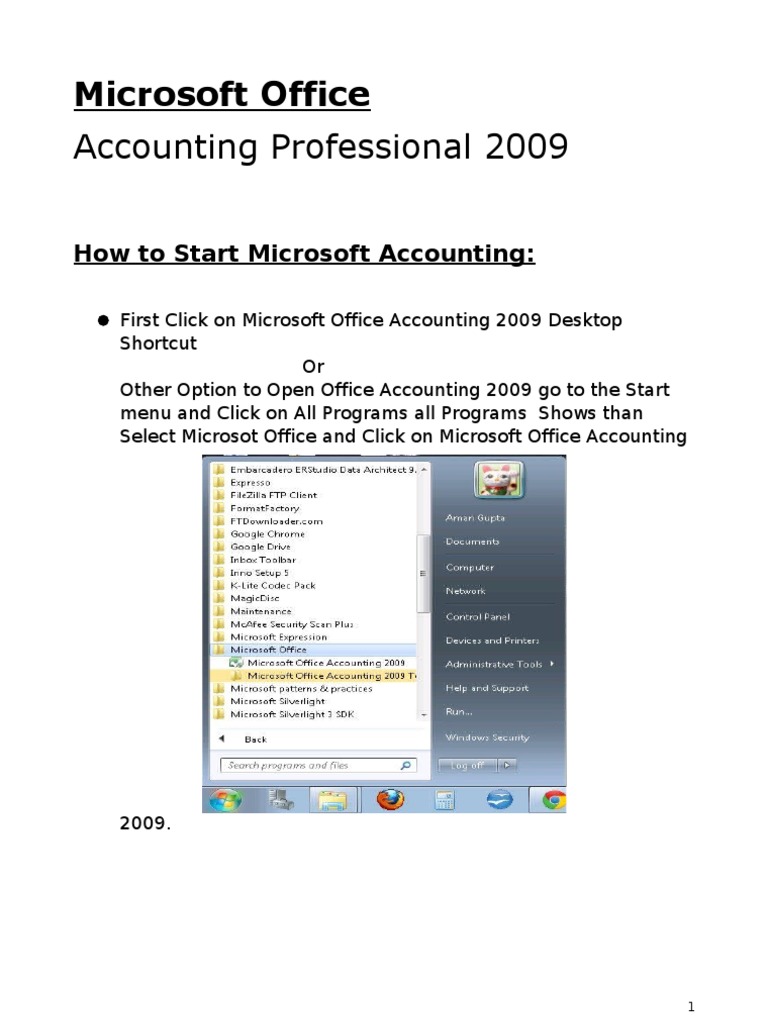 Microsoft Office Accounting 2009 | PDF | Microsoft Office | Payments
