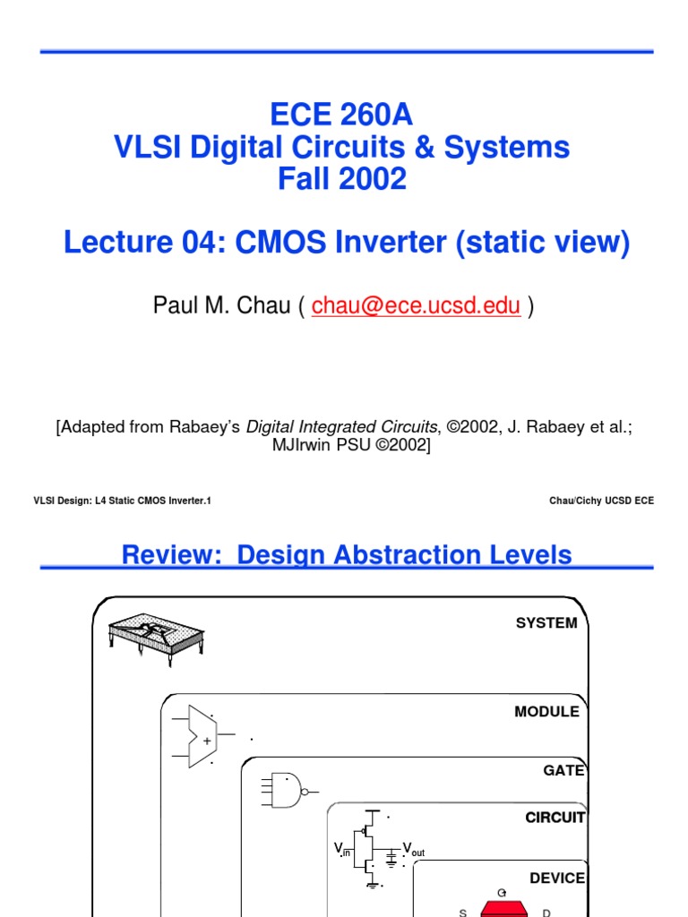 Vlsi l4 Static Cmos Inv | PDF | Cmos | Mosfet