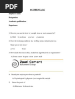 Questionnaire For Absenteeism of Employees | PDF | Employment | Labor