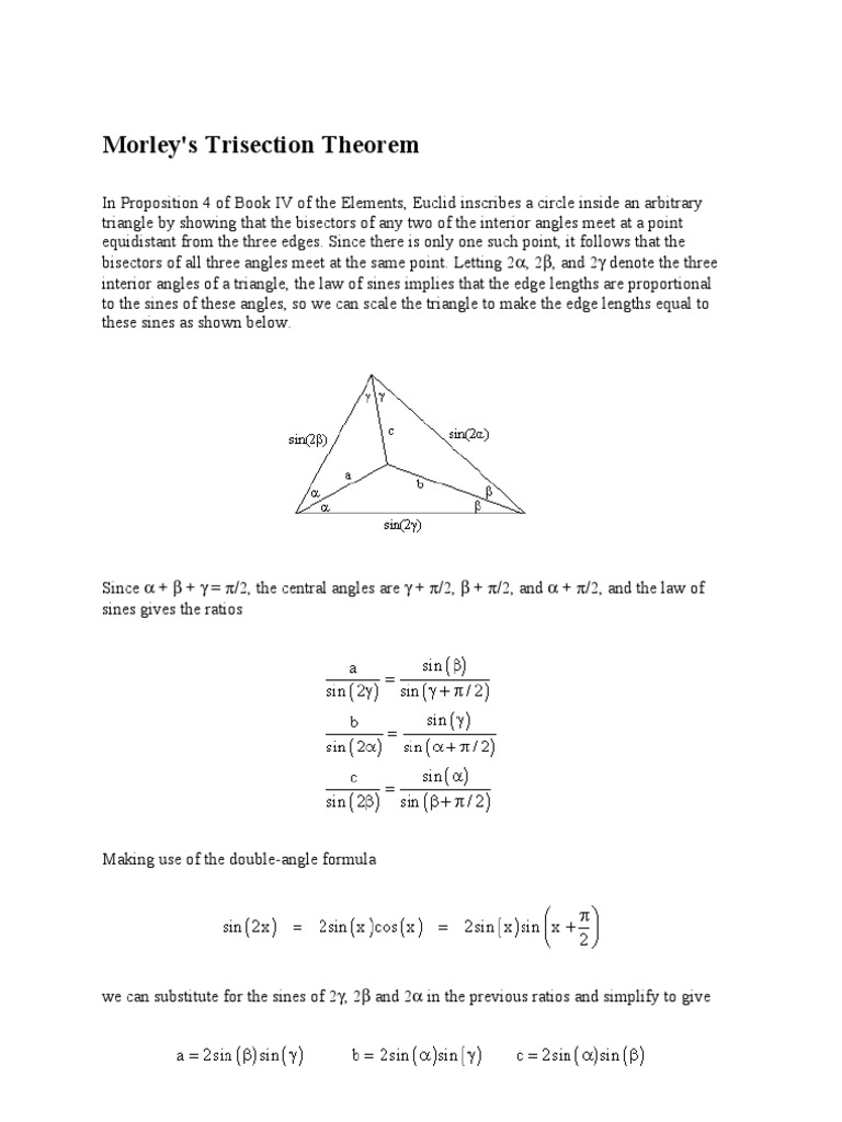 Morley's Trisection Theorem | PDF | Sine | Triangle
