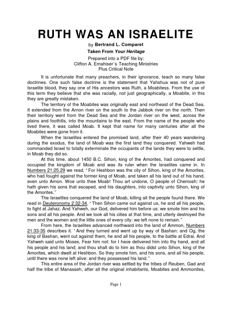 Ruth Was An Israelite | PDF | Jewish Texts | Religious Texts