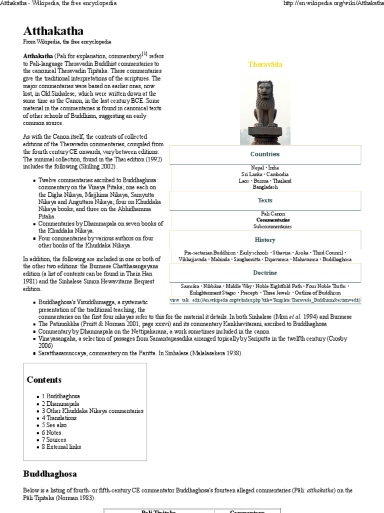 Atthakatha - Wikipedia, The Free Encyclopedia | PDF | Indian Religious ...