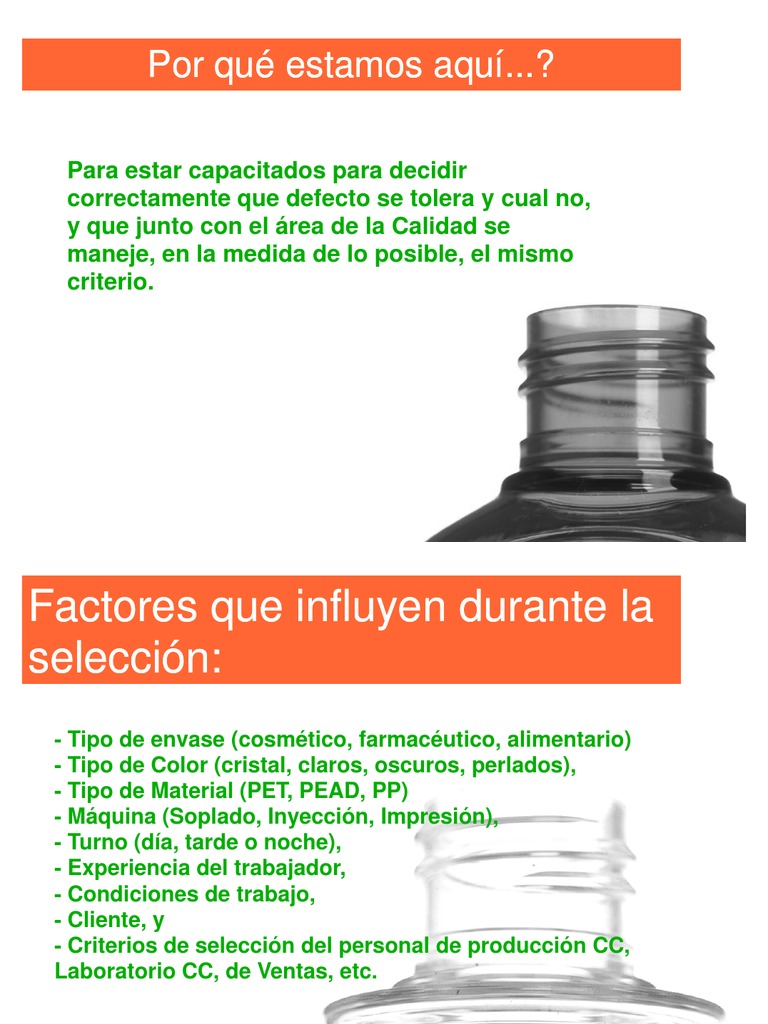 Control de Calidad - Defectos en Envases Plasticos | Descargar gratis ...