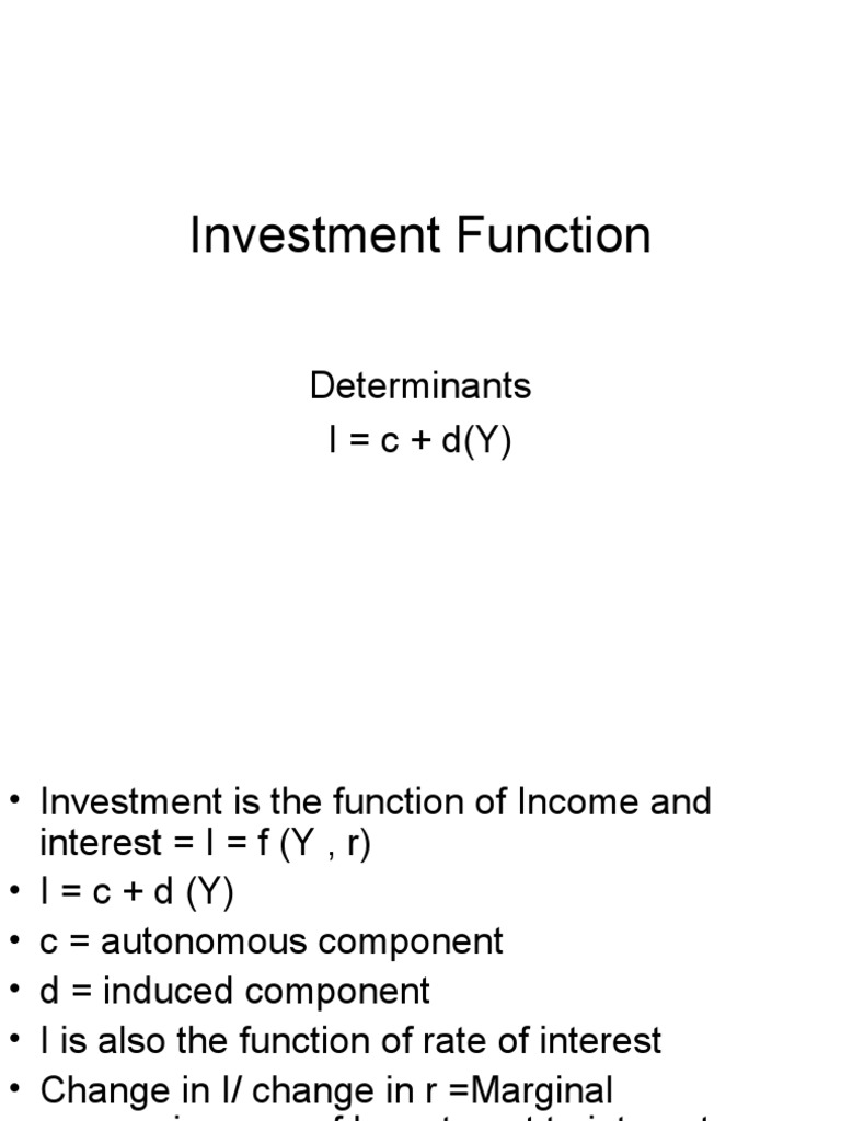 Investment Function | PDF